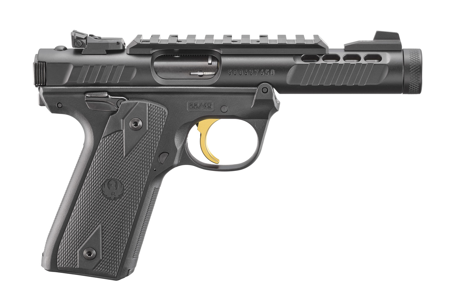 Ruger Mark IV 22/45 Lite, Black w. Gold trigger | TacDane