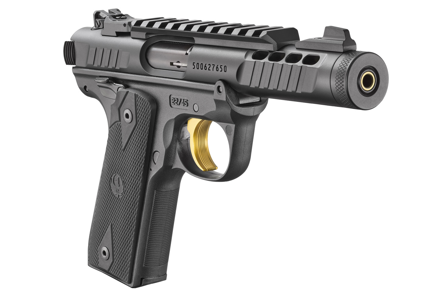 Ruger Mark IV 22/45 Lite, Black w. Gold trigger | TacDane