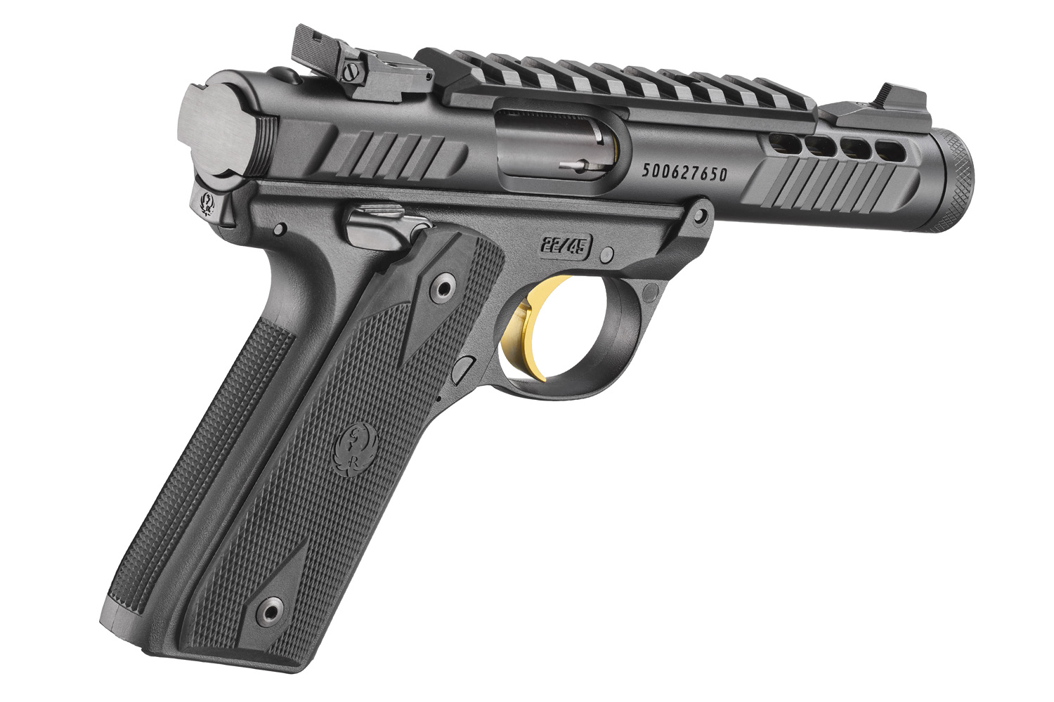 Ruger Mark IV 22/45 Lite, Black w. Gold trigger | TacDane