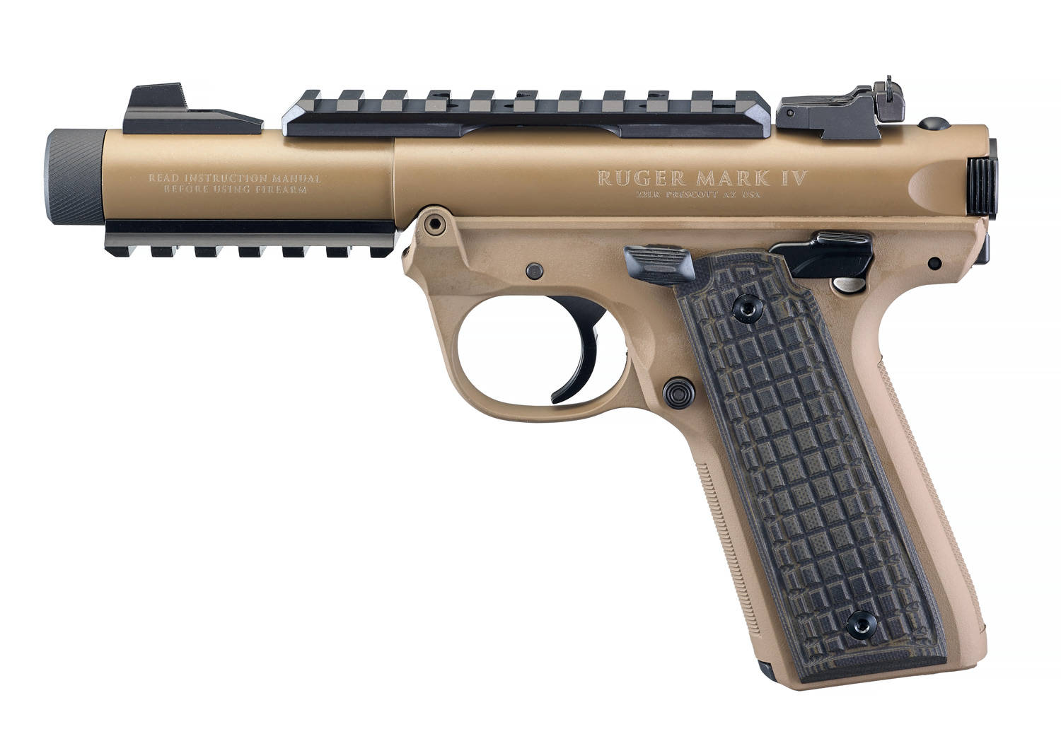 Ruger Mark IV 22/45 Tactical FDE, .22 LR, 4,4" | TacDane