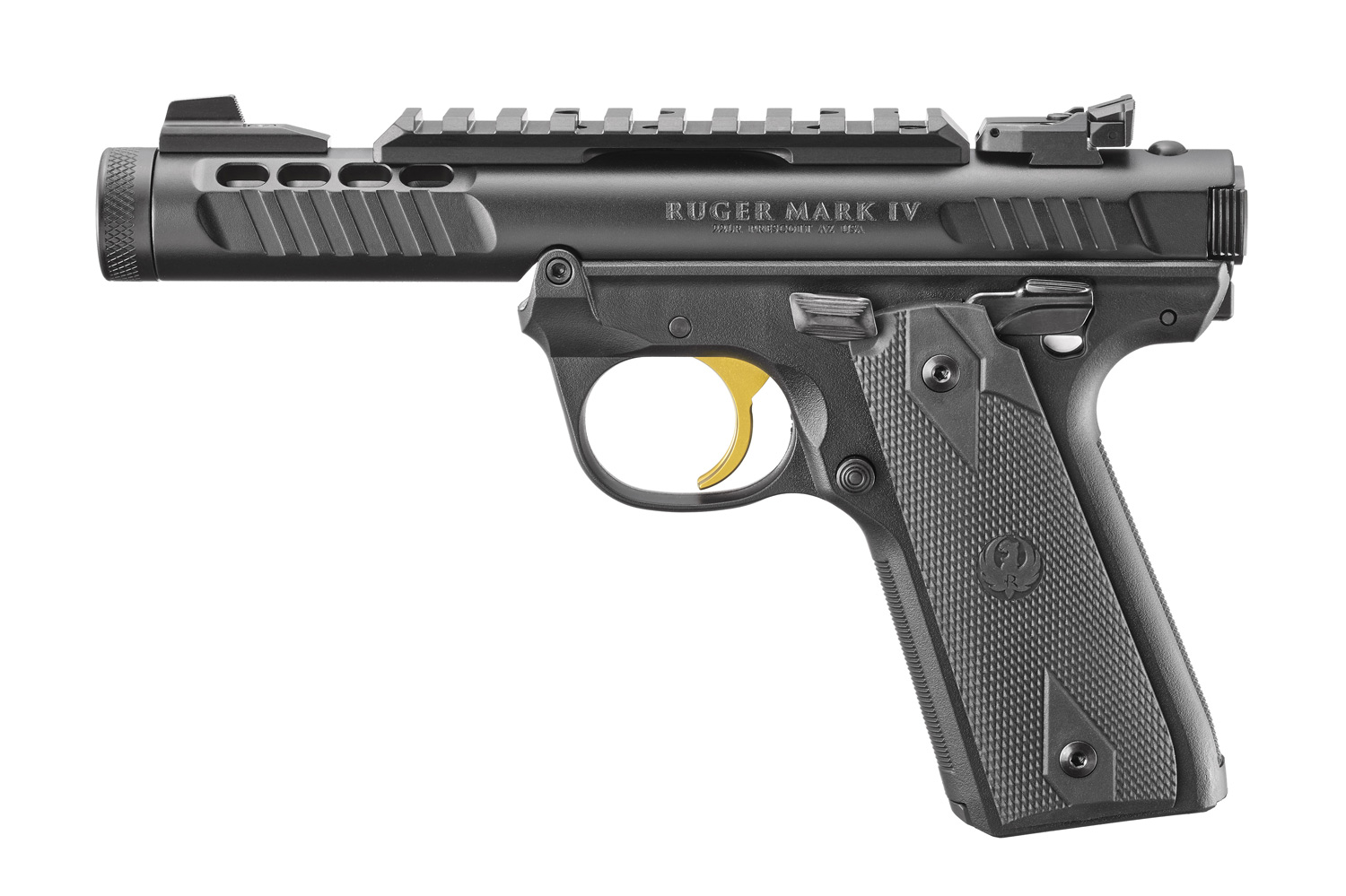 Ruger Mark IV 22/45 Lite, Black w. Gold trigger | TacDane